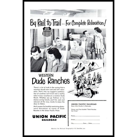 union Pacific | Art | 953 Union Pacific Railroad Vintage Print Ad Dude ...